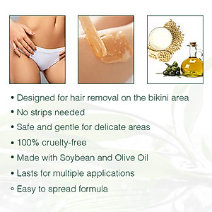 Clean + Easy Brazilian Hard Wax, Full Body Hair Removal For All Skin Types, 14 oz