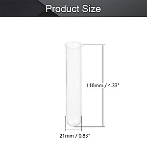 Othmro 20ml 100pcs Plastic Lab Centrifuge Tubes, 21 * 109mm Vial Test Tube Sample Storage Container Liquid Centrifuge Tube Round Bottom with Plug-in Cap for Beads Yeast Specimen Sample Laboratory
