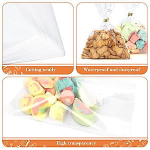 Clear Cellophane Bags, 200Pcs 5"x7" Cellophane Treat Bags, Flat Clear Gooide Treat Candy Bags with Twist Ties, Clear Plastic Gift Bags, Clear Party favor bags for Bakery Cookies Candies Dessert