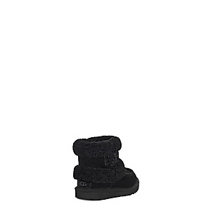 UGG Unisex-Child Ultra Mini Ugg Fluff Boot, Black, 2 Little Kid