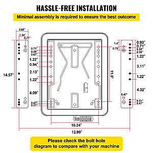 VEVOR Universal Tractor Suspension Seat, 35-170° Backrest Angle Adjustable Air Ride Seat Replacement w/Seat Belt & Safety Switch, Compatible with Forklift/Van/Mower, Black Vinyl