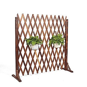 Large Fence,Wood Fence Grid Decoration Telescopic Guardrail Edging Fencing Privacy Fence Indoor Outdoor Garden Fence