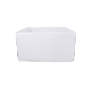 Nantucket Sinks T-FCFS-20 20-Inch Single Bowl Fireclay Farmhouse Kitchen Sink, White