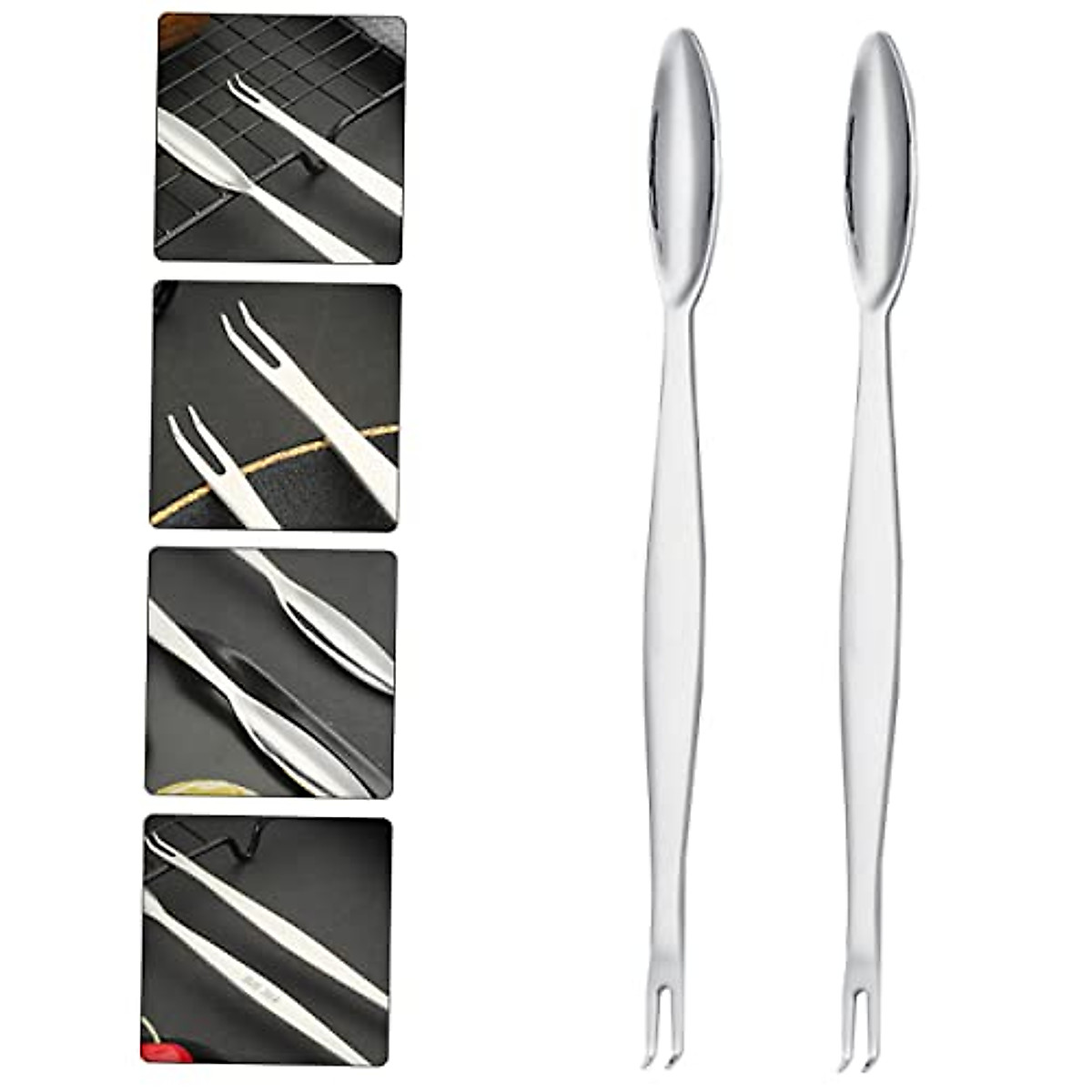 Small Forks 2pcs Crab Fork Stainless Steel Bottle Opener Oyster Crackers Salad Utensils for Serving Tool Nut Seafood Spoon Crab Eating Supplies Crab Leg Tools Kitchen Crab Forks