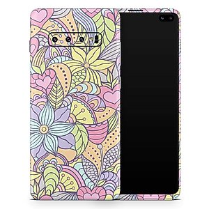 DesignSkinz Vibrant Color Floral Pattern Protective Vinyl Decal Wrap Skin Cover Compatible with The Samsung Galaxy S20 (Screen Trim & Back Glass Skin)