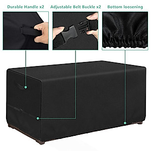 Kovshuiwe Deck Box Cover 52" L x 26.7" W x 26.7" H- Heavy Duty 600D Polyester Oxford Deck Box to Protect Large, 100% Waterproof Deck Box Cover, Outdoor Rectangular Storage Bench Covers