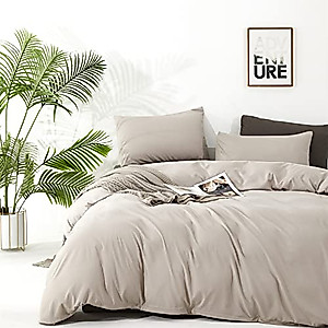 Luxlovery Beige Khaki Comforter Cal King Cream Khaki Bedding Comforter Set California King Minimalist Bedding Set Solid Beige Coffee Cotton Blanket Quilts Soft Breathable Cream Taupe Comforter Set