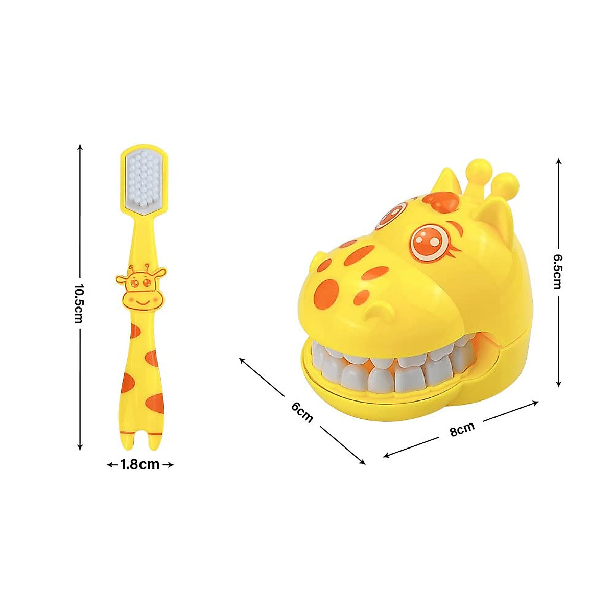 YOUYA DENTAL Early Education Brushing Toys, Children Role Play Toys Cute Giraffe Early Education Cartoon Tooth Brushing Toys Model Teaching Children Brushing Model for Kindergarten Kids Children