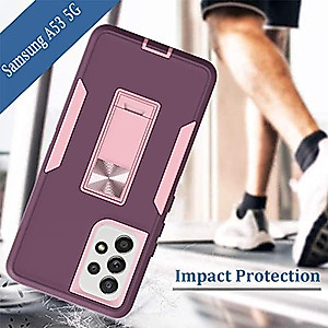 MDCN Samsung A53 5G, Galaxy A53 5G case, Military Grade Heavy Duty with HD Screen Protector Magnetic Kickstand Car Mount Protection Armor Phone Case Cover for Samsung Galaxy A53 5G (Purple_Rose-Gold)