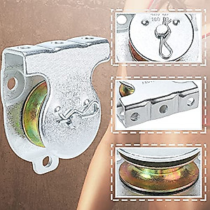 AuInn Ceiling Mount Single Pulley 1-1/2 Inch Wall Mount Pulley Ceiling Pulley for 3/8" Wire or Rope, Pack of 6