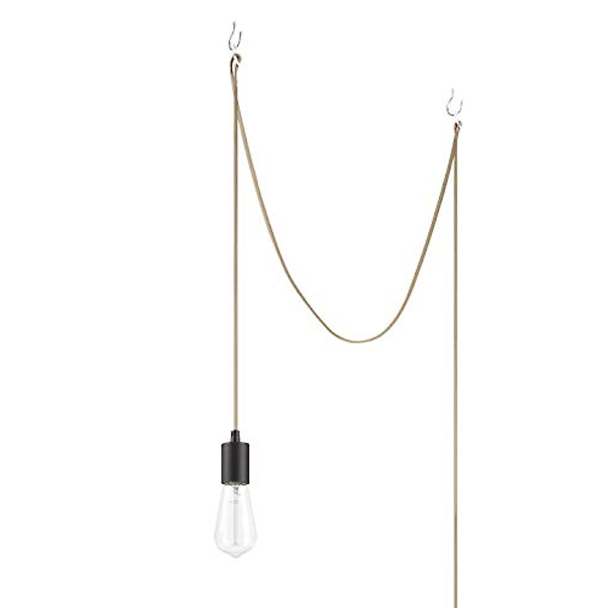 WISBEAM Plug in Pendant Lighting, Hanging Light Kits with ON/Off Switch, 15 Feets Cord, Bulbs Not Included, 1-Pack