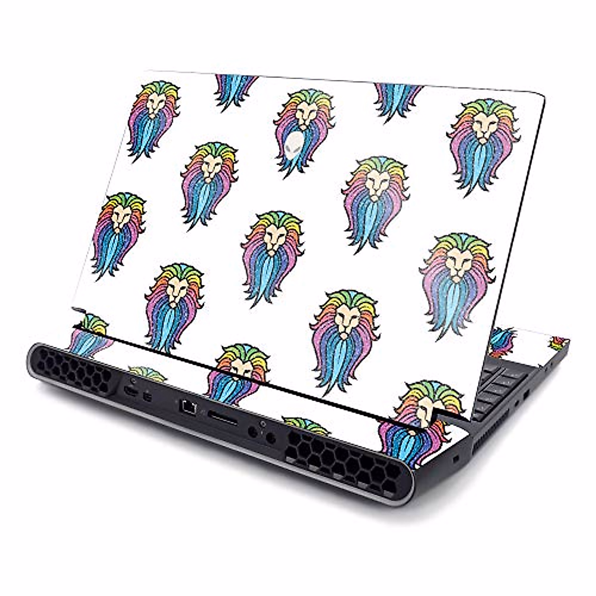 MightySkins Glossy Glitter Skin Compatible with Alienware Area-51M 17" (2019) - Rainbow Lion | Protective, Durable High-Gloss Glitter Finish | Easy to Apply and Change Style | Made in The USA