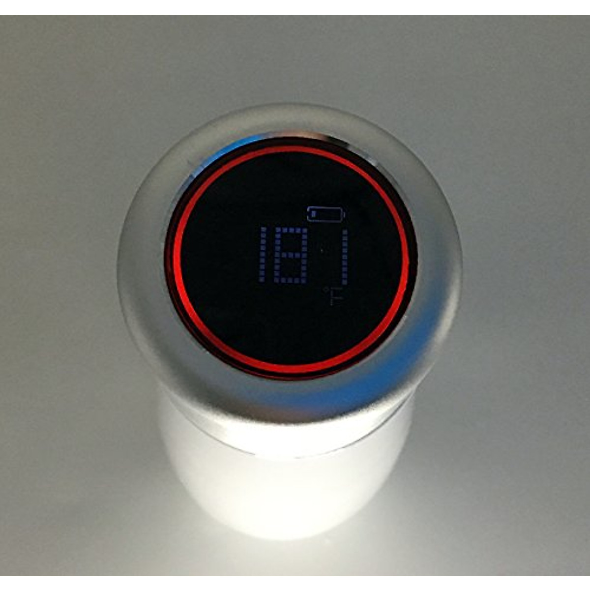 SGUAI by Maxtron The Smart Water Bottle Company 13.5 oz Vacuum Insulated Stainless Steel Drink Water Reminder with Temperature Indicator Smart Water Bottle Cup (White)