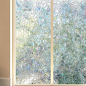 Window Privacy Film Static Cling Stained Glass Window Tinting Film for Home Windows Decorative - 35.4inches x 78.7inches