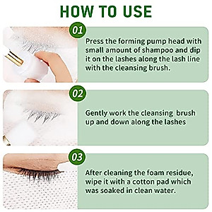 Lash Shampoo Bulk, Eyelash Cleanser for Extensions 1 Gallon / 3.8L - Includes 50 Aftercare Kits, 5 Foam Pump Bottles, Dispenser Pump - Eyelid Foaming Cleanser for Professional Salon and Home Use