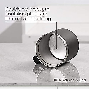 Y-ME Stainless Steel Insulated Coffee Mug Cup with Handle,Double Wall Coffee Mug with Lid for Hot & Cold Drinks