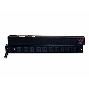 APC Rack Mount PDU, Basic 100V-120V/30A, (10) Outlets, 1U Horizontal Rackmount (AP9560)