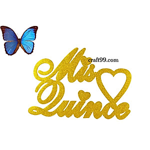 Glitter "Mis Quince Anos" Foam-Wall Hanging-Party Decorations (Gold, XL)