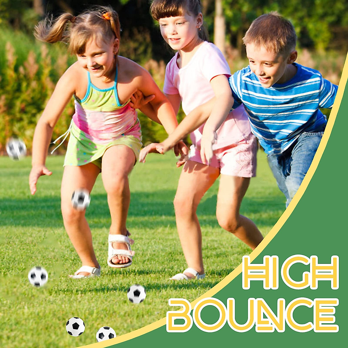 Xeehwb 30pcs Bouncy Balls,Soccer Bouncing Balls,Sports Rubber Bounce Balls,High Bouncing Soccer Balls for Stress Relief,Party Favors,Ball Games,Classroom Prizes,Stocking Stuffers(27mm)