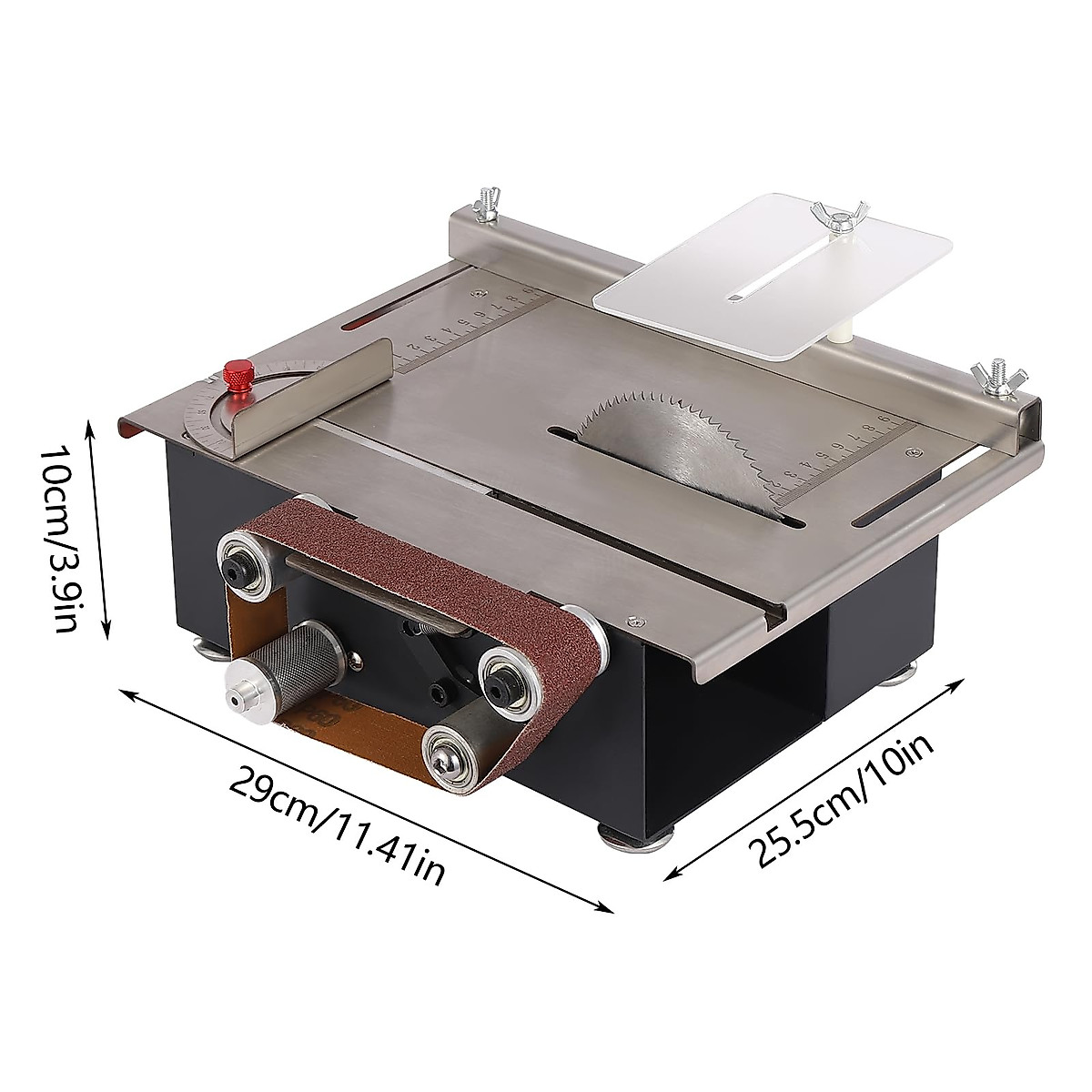 Mini Table Saw 10000RPM Hobby Electric Saw 7-Level Adjustable Speed 0-90 Angle 1.3Inch Cutting Depth DIY Crafts Cutting Tool for Metal Wood Plastic Acrylic 200W