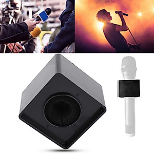 Mic Flag, Cube Shaped Portable Black 41mm Diameter Microphone Logo Flag Station for Interview for Meeting (01s1n9mht4qk2024)