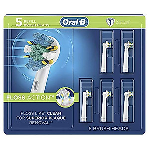 Oral-B FlossAction Electric Toothbrush Replacement Brush Heads Refills, 5 Count