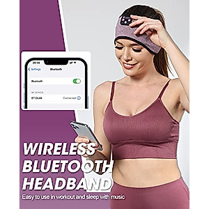 Fulext Bluetooth Headband Headphones, Sleep Headphones For Side Sleepers - Sleeping Comfortable with Thin Speaker Microphone Handsfree Best Gift Ideas Women Men