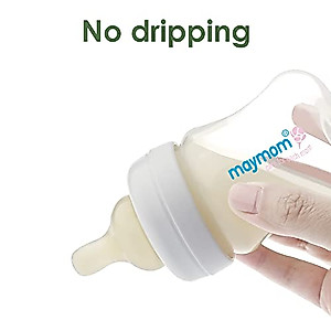 Maymom Silicone Nipple Slow Flow, 4pc; Compatible with Spectra/Motif Luna/Maymom Widemouth Bottles