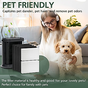 isinlive HPA200 HEPA Filter Replacement Compatible with Honeywell HPA200 HRF-ARVP200 Series Air Purifier HPA200, HPA201, HA202, HPA204, HPA250, HPA5200, 4 HEPA R and 8 Precut Carbon Pre-Filters A