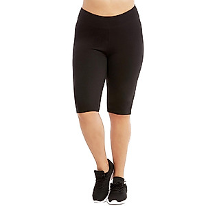 Popular Womens Bike Shorts Plus Size - Cotton Biker Shorts. Bermuda Long Shorts for Women. Gym, Workout, Yoga Black 2X