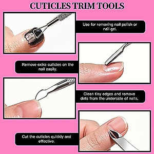 FANDAMEI Nail Care Tool Kit, Nail Files 100/180, Nail Buffer Block, Cuticle Nippers, Cuticle Trimmer, Cuticle Pusher, Nail Lifter for Ingrown Toenails, Nail Tools, Nail Kit, Pedicure & Manicure Tools