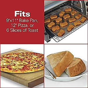 Hamilton Beach Countertop Toaster Oven, Easy Reach With Roll-Top Door, 6-Slice, Convection (31123D), Silver