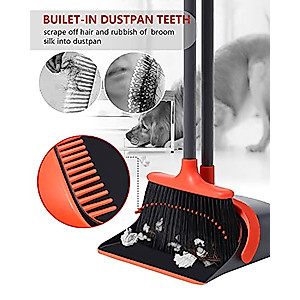Broom and Dustpan Set for Home, Dustpan and Broom Set, Broom and Dustpan Combo for Office Home Kitchen Lobby Floor Use Dustpan Broom Set