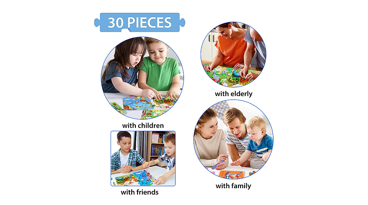 Colorful Wooden Jigsaw Puzzles for Kids Ages 3-5