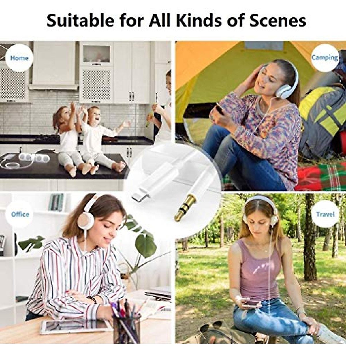 2 Pack Aux Cord for iPhone, 3.3ft [Apple MFi Certified] Lightning to 3.5 mm Headphone Jack Adapter Male Aux Stereo Audio Cable for Car Compatible with iPhone 13/12/11/XS/XR/X/8/7/iPad/iPod, White