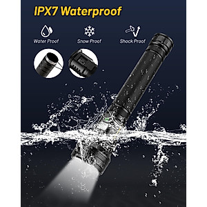 NJ FOREVER Rechargeable Flashlights High Lumens, 900000 Lumens Super Bright Flashlight, 8 Light Modes, IPX7 Waterproof Powerful Handheld LED Flash Light for Camping Home Hiking Outdoor