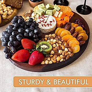 CG Home Heat-Treated Wooden Beech Large Cheese Board, Large Oval Charcuterie Board Platter Unique Housewarming & Bridal Shower Gift Serving Solid Tray Sturdy & Durable