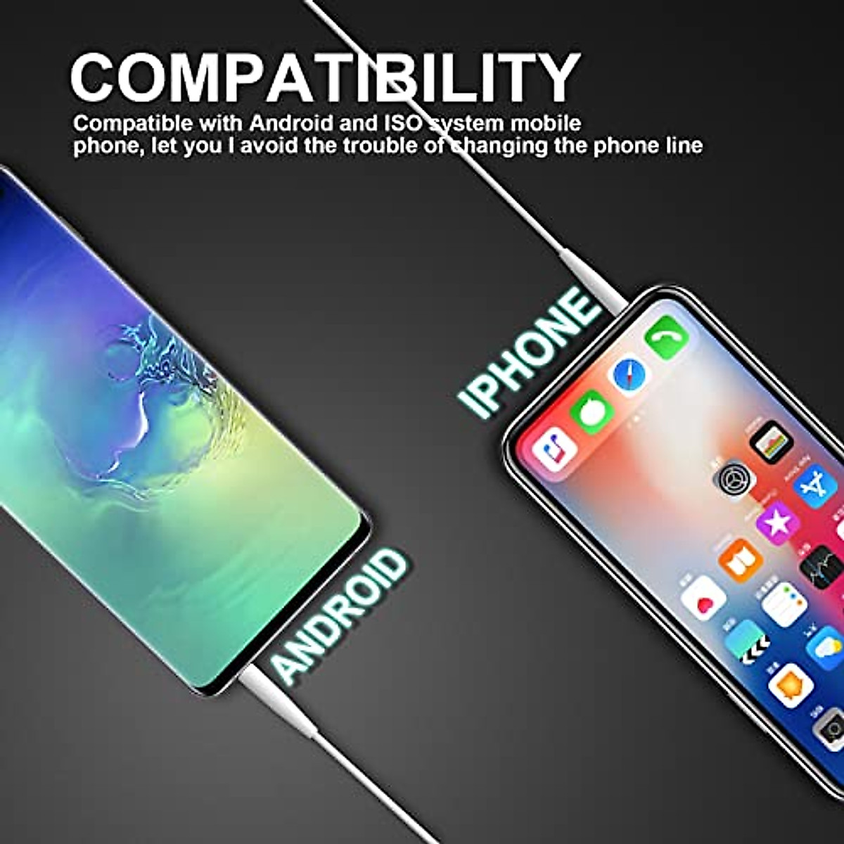 Replacement QC35 II Headphone Replacement Cord Cable Compatible Bose QuietComfort 35 (Series II),Bose On-Ear 2/OE2/OE2i/QC25/QC35/Soundlink/SoundTrue Wireless Headphones (White)