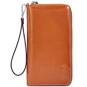 BOSTANTEN Womens Leather Wallets RFID Blocking Large Capacity＆Leather 15.6 inch Laptop Backpack Computer Bag