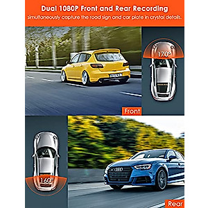 Vantrue S1 4K Dual Dash Cam, Front and Rear 1080P GPS Dash Camera for Trucks with 24 Hours Parking Mode, Enhanced Night Vision, Motion Detection, Super Capacitor, Single Front 60fps, Support 256GB Max