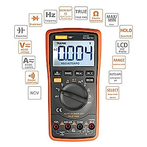 Auto Ranging Digital Multimeter TRMS 6000 with Battery Alligator Clips Test Leads AC/DC Voltage/Account,Voltage Alert, Amp/Ohm/Volt Multi Tester/Diode