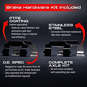R1 Concepts Rear Brakes and Rotors Kit |Rear Brake Pads| Brake Rotors and Pads| Ceramic Brake Pads and Rotors |Hardware Kit WGWH1-67102