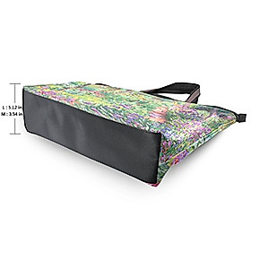 Tote Bag Iris Garden At Giverny Monet Art Shoulder Handbag Beach Bag With Zipper