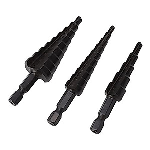 Hex Handle Step Drill Bit, Heat Treatment Step Drill Bit Non Slip for Metal