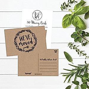Set of 50 Rustic Kraft We've Moved Postcards, Change of New Address Moving Announcements, House Warming Gifts, Weve Moved Cards, We Have Just Moved Note Cards, Pack of Real Estate Home Postcard
