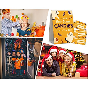Halloween Shower Games,Guess How Many Candies,Baby Shower Games,Wedding Shower Games,Baby Shower Decorations Gender Neutral,Bridal Shower Decoration,Birthday Party Game,50 guess Cards & 1 Sign -8