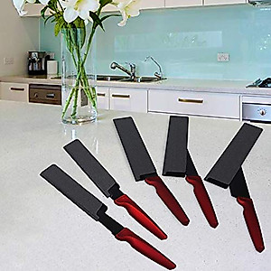 5-Piece Universal Knife Edge Guards (2x6.5” and 3x8.5") with Plush are More Durable, BPA-Free, Gentle on Your Blades, and Long-Lasting. Chef Knife Covers Are Abrasion Resistant! 1