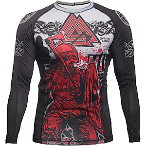 ardcore Training Viking 2.0 Men's Rash Guard Compression Long Sleeve MMA No-Gi Tight BJJ Grappling Base Layer Fitness Grey