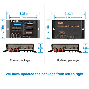 12V 24V Auto 10A Charger Controller IP68 Waterproof PWM Solar Charge Controller Solar Panel Battery Intelligent Regulator for Solar System Caravan Boat Solar Controller for Lead-Acid Battery