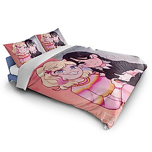 AKARDO Wednesday TV Girl Duvet Covers Soft Microfiber Washed Duvet Cover Set 3 Pieces with Zipper Closure,Beding Set (02,Queen (90"x90"))